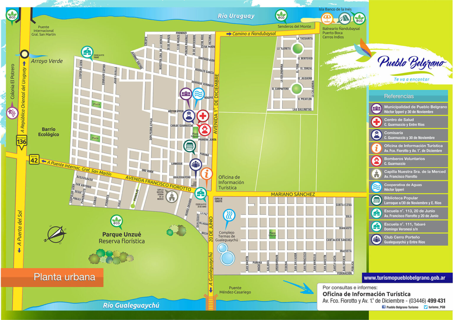 Mapa turístico horizontal – Pueblo Belgrano – Turismo